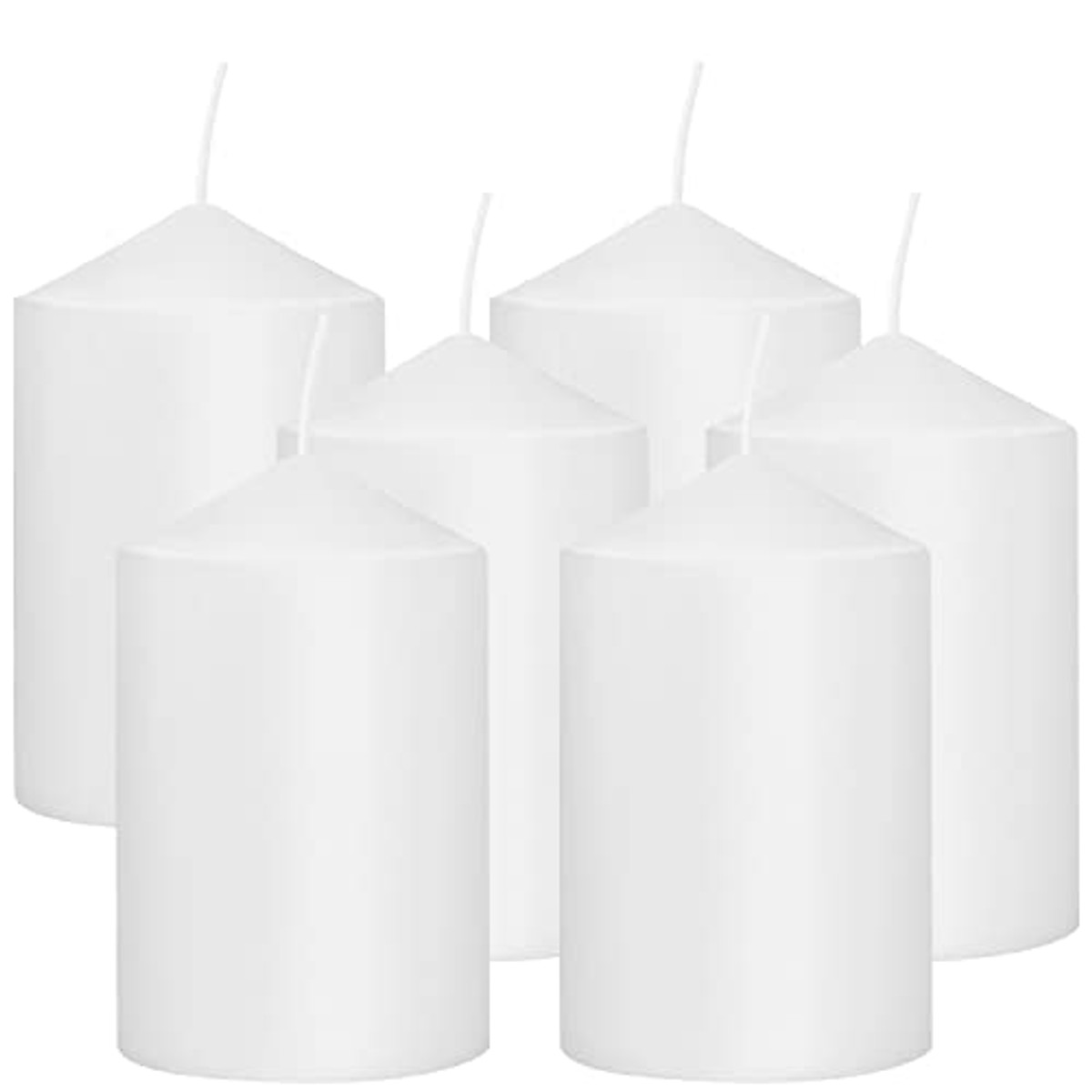 White Pillar Candles - Set of 6 - 3" x 6" Dripless Unscented Candles in White for Home Decor, Relaxation & All Occasions