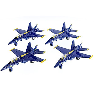 🛦 United States Navy Blue Angels F/A-18 Super Hornet Fighter Jet 7" 1:50 Scale Die Cast Model w/ Pullback Action #1, #2, #3, #4, #5, and #6 Set