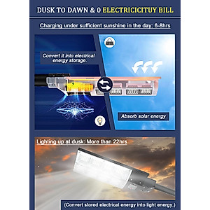 WaitScher Solar Street Lights Outdoor Dusk to Dawn, 1500w Flood Light with App 200000lm Waterproof Motion Sensor Light