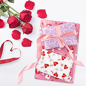 FANCY LAND 10 Sheets Valentine Wrapping Paper Sheets Wedding Valentines Day Gift Wrap Folded Large Sheets 20 X 28 Gift Decoration
