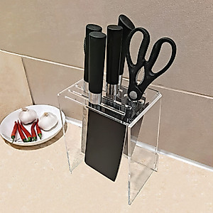 CALLARON Dice Bag Kitchen Cutlery Kitchen Cutter Base Kitchen Organizer Stand Kitchen Holder Organizer Stand All Purpose Scissors Household Kitchen Cutter Holder Blade Case Acrylic