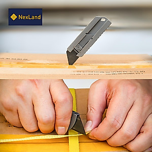 NexLand S01-T06 Sliding Utility Knife Titanium Construction with Black Ceramic Blade Razor Sharp for EDC 1pc