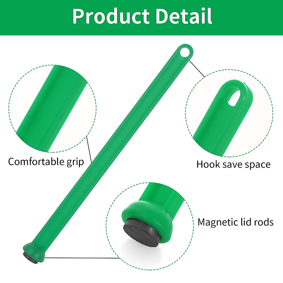 4 Pieces Canning Supplies-2 Pieces Magnetic Lid Lifter Canning Lid Lifter Kit,Magnetic Jar Lid Lifter Supplies (7 Inch), 2 Pieces Canning Bubble Popper Bubble Remover Canning Tools (Green)