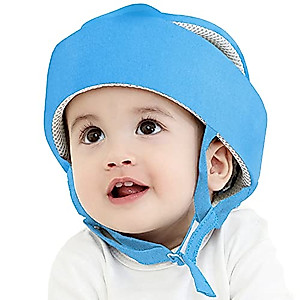 Ocanoiy Baby Safety Helmet Toddler Children Headguard Infant Head Cushion Protective Harnesses Cap Soft Adjustable Kid Safety Hat Head Protector (Blue)