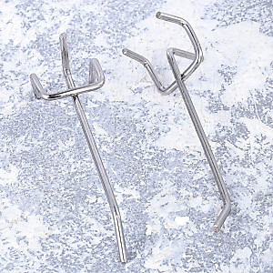 DOITOOL 50pcs Door Hangers Retail Hooks Metal s Hooks Peg Board Accesorries Craft Room Jewelry Storage Pegboard Organizer Kits Store Product Hook Stainless Perforated Plate Heavy