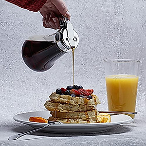 1 Syrup Dispenser 14oz (420mL)|Glass Bottle No-Drip Pourers for Maple Syrup, Honey|Pancake Syrup Dispenser by Back of House