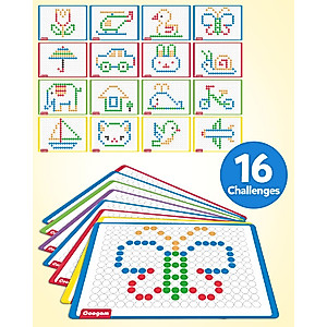 Coogam Magnetic Drawing Board, Large Magnet Doodle Board with Pen and Dot Beads, Color Shape Pattern Art Pad, Montessori Educational Traveling Toy Gift for 3 4 5 6 Years Old Toddlers