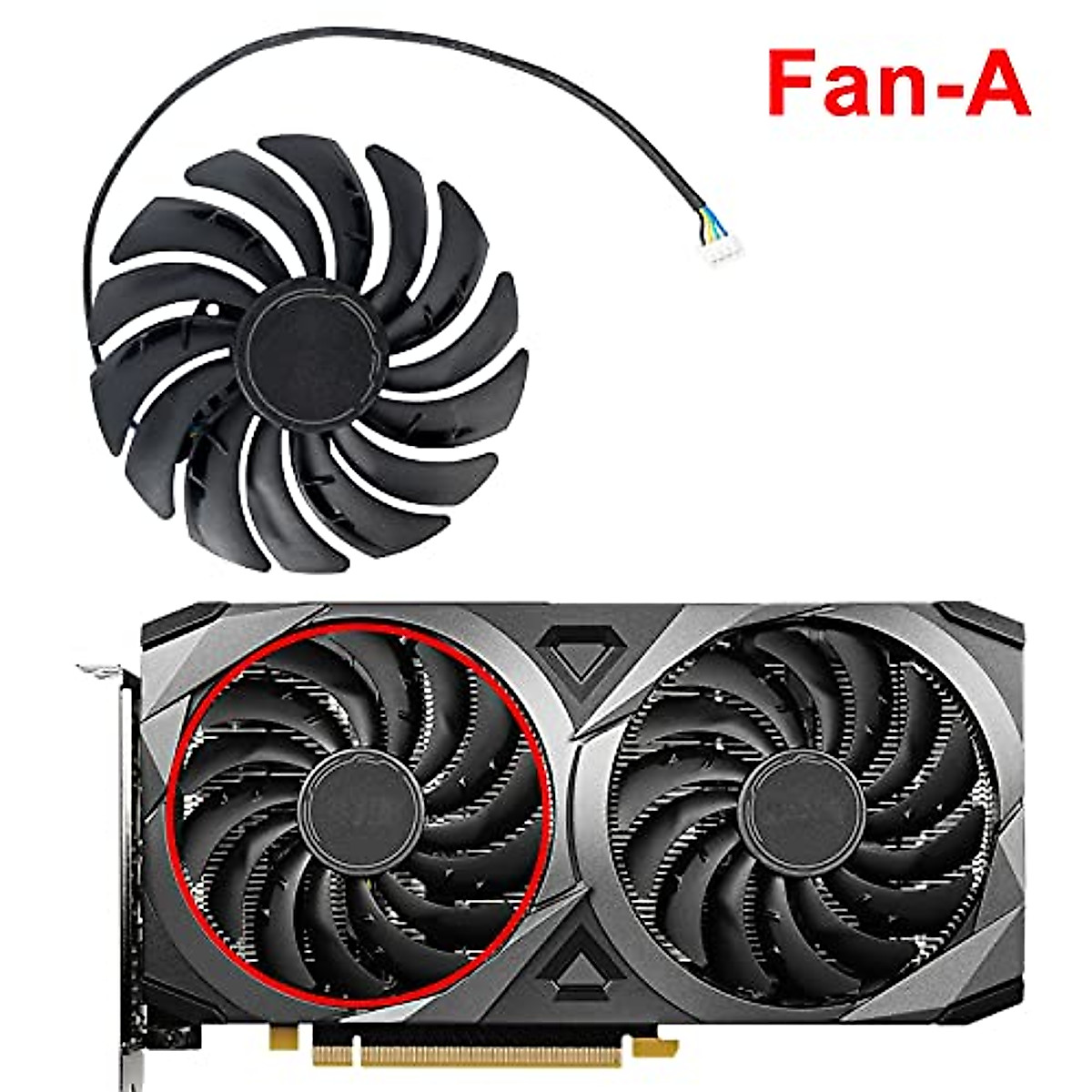 inRobert 95mm PLD10010S12HH RTX3060 RTX3070 GPU Fan for MSI RTX 3070 3060 Ti Ventus 2X Graphics Card Cooling Fan (Fan-B)