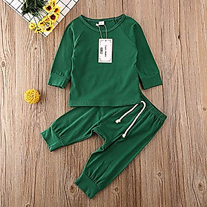 Baby Unisex Pajamas, Top with Pants Set 2 Piece Outfit, Organic Cotton Clothing Set for Infant Baby Boys Girls