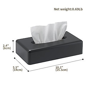 Y-in Hand Tissue Box Cover, Rectangular Black Wall Mounted Facial Paper Holder Dispenser, Prefert for Storage on Bathroom Vanity, Kitchen, Night Stand, Countertops Office and Car.