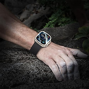 YMHML for Apple Watch Ultra 2 Screen Protector Case 49mm, 2023 Titanium Alloy Frame with Tempered Glass, Waterproof Bubble-Free HD Clear Full Protective Cover for iWatch Ultra 2/1 Accessories 2 Pack