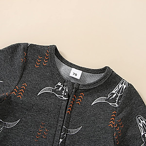 Omkzanbi Western Baby Boy Clothes Newborn Cowboy Jumpsuit Cow Printed Onesie Long Sleeve Bodysuit Fall Winter Outfit (Western Onesie Cow Printed, 0-3 Months)