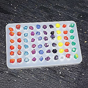 AMZTOART Mold Resin Craft Makes 60 Crystals - Small Crystal Stones Silicone Mold for Resin - Candles - Soap - Ice Cube - Jewelry - 1 Unique Shapes (White)