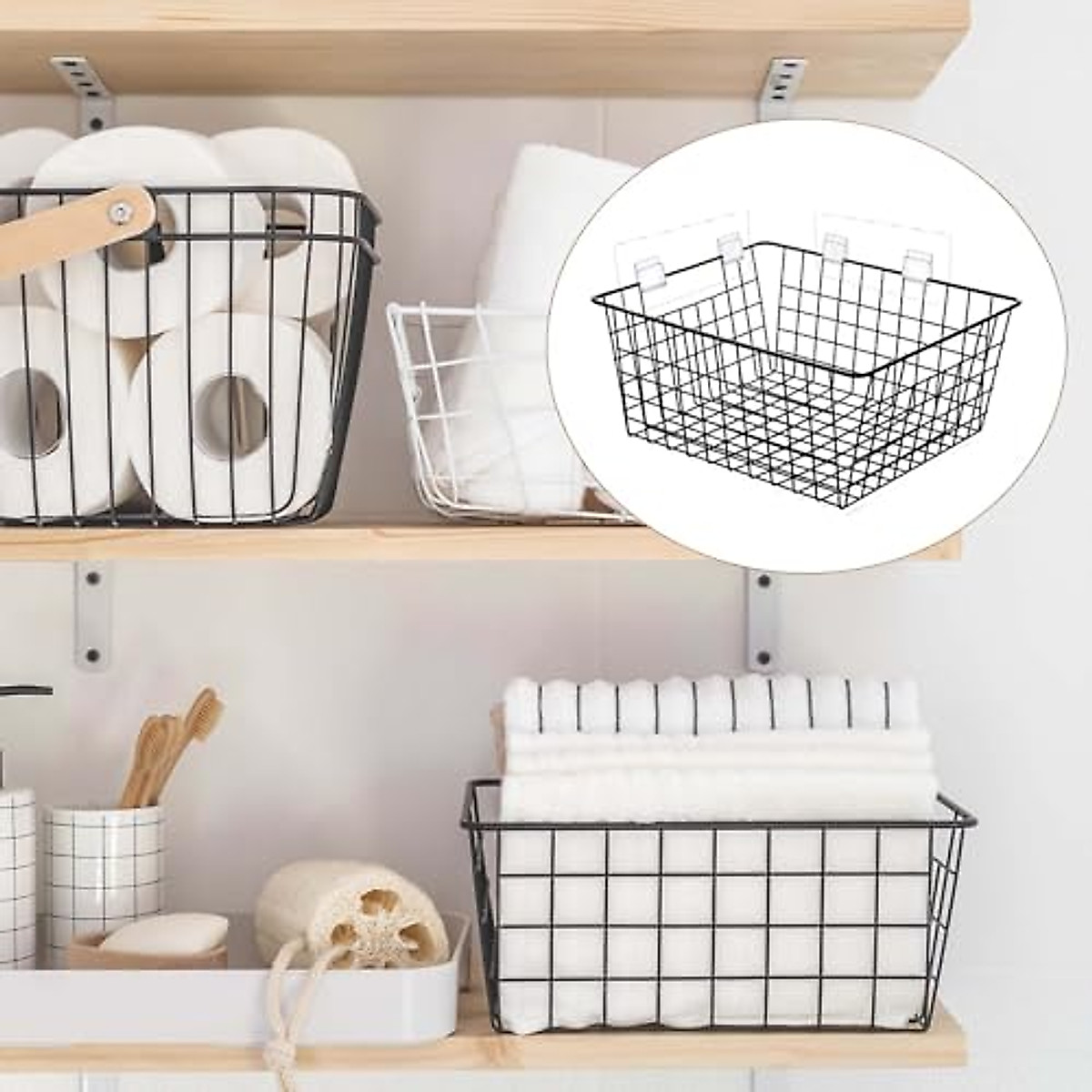 cobee Shower Caddy Adhesive Replacement, 6Pcs Shower Rack Stickers Shower Shelf Adhesive No Drilling Waterproof Traceless Hooks for Showe Caddy, Soap Holder, and Kitchen Storage Racks