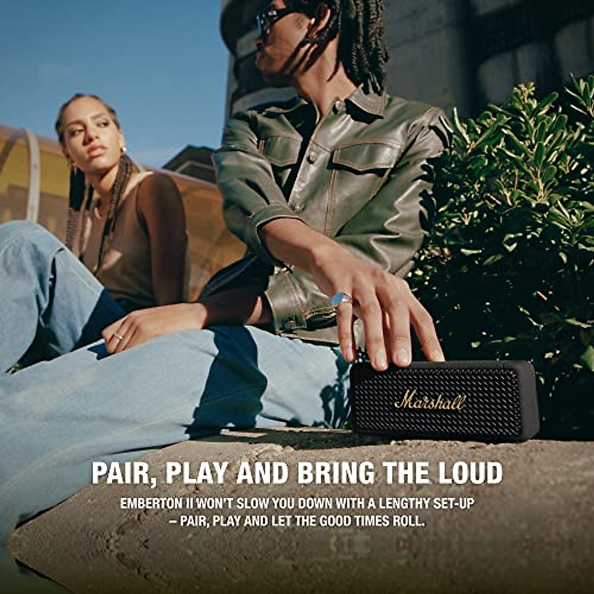 Marshall Emberton II Portable Bluetooth Speaker - Black & Brass