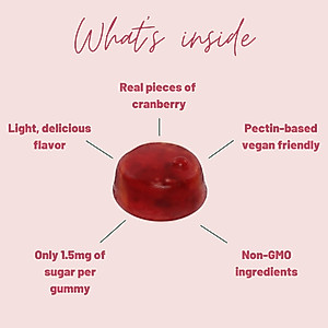 Mother Nutrient - Cranberry Gummies for Women & Kids, Kids Cranberry Gummies - Less Tart & 90% Less Sweet, Gluten-Free, Non-GMO, Vegan - 1,000mg Pure Cranberry Extract - 100 Count, 50-Day Supply