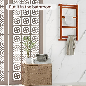 pamctry Wall Blanket Holder, 4-Tier Towel Rack, Quilt Rack & Blanket Wall Rack,Blanket Ladder, Decorative Blanket, Quilt Towel, Scarf Ladder Shelves for Rustic Home Decor