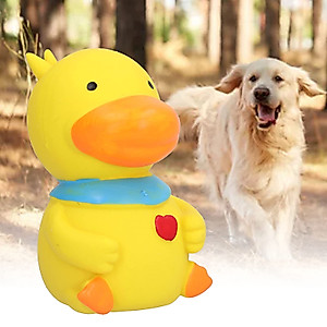 Keenso Latex Duck Dog Toys Durable Cute Interactive Funny Squeak Duck Toys for Dog Puppy Chewing Playing (Yellow)