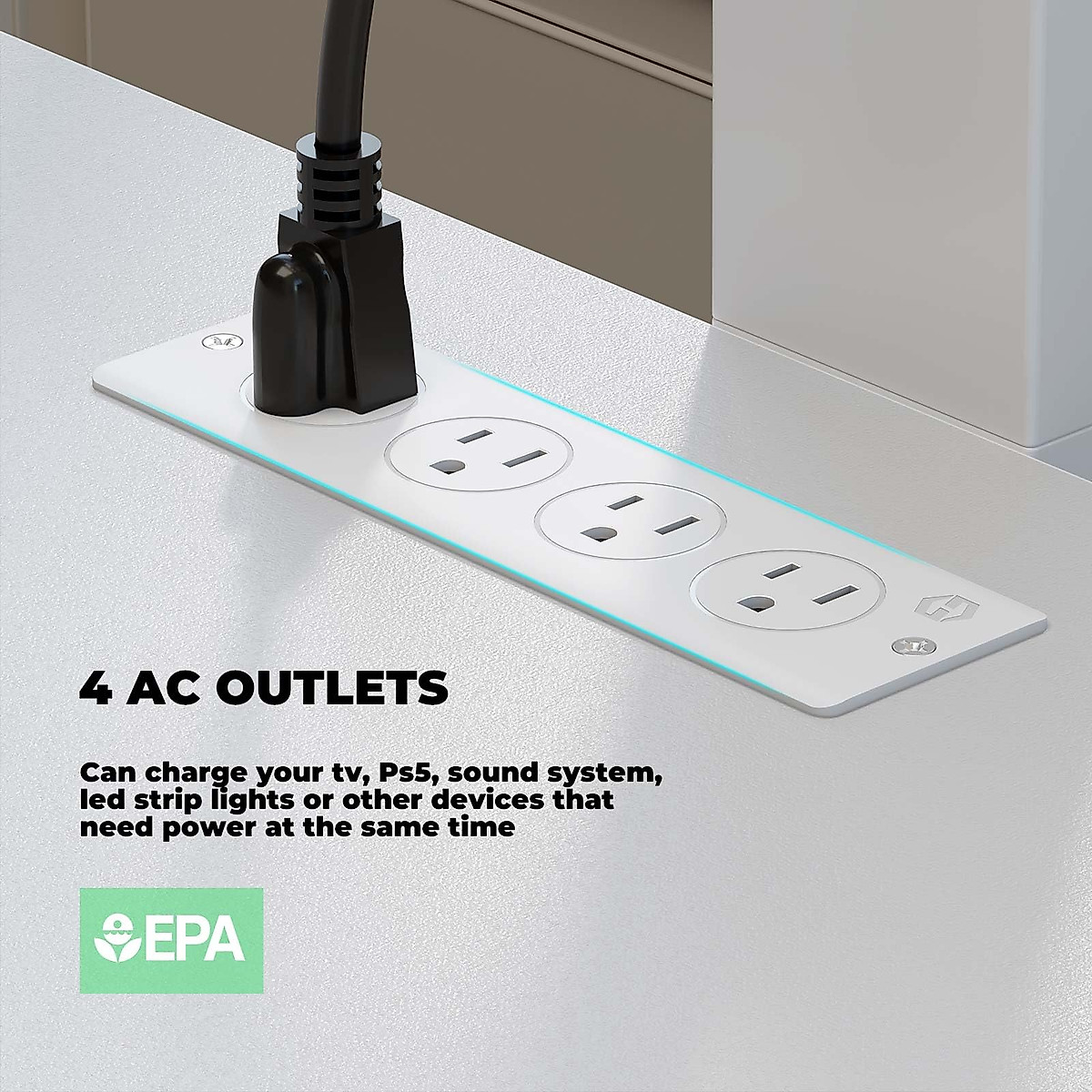 Rolanstar TV Stand with Mount and Power Outlet 51.2", Swivel TV Stand Mount for 32/45/55/60/65/70 inch TVs, Height Adjustable Modern Entertainment Center with Storage & LED Lights, TV Table White