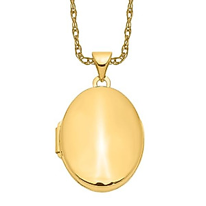 IceCarats 14K Yellow Gold Oval Personalized Photo Locket Necklace Charm Pendant 28mm x 17mm Only