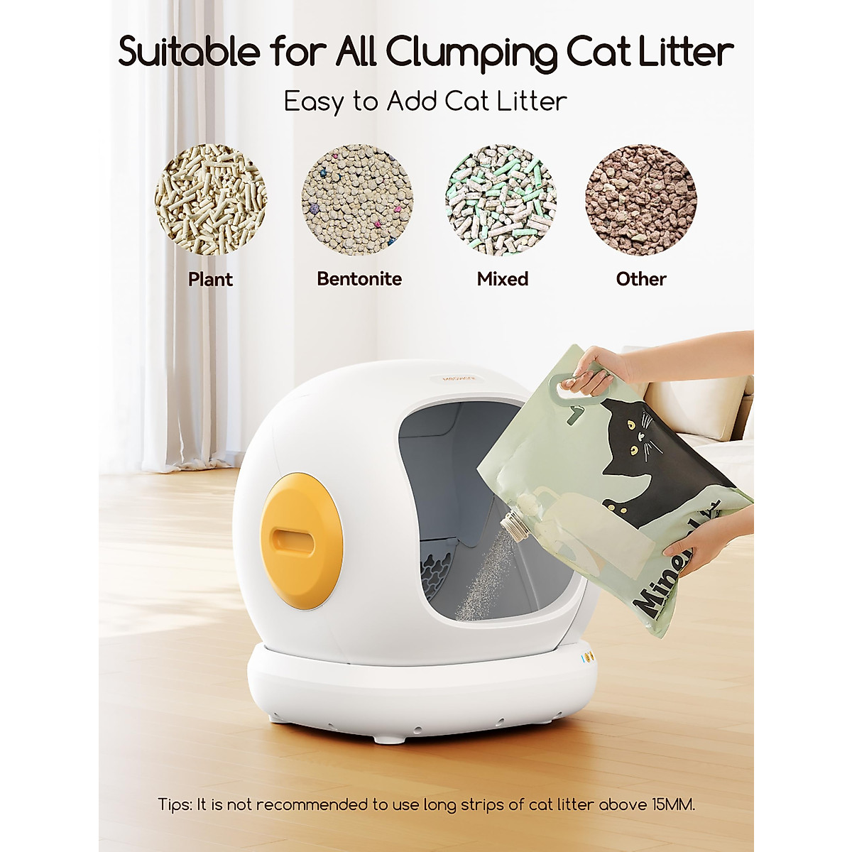 MeoWant Self-Cleaning Cat Litter Box, 75L Extra Large Open Automatic Cat Litter Box for Multi Cats, Integrated Safety Protection/APP Control/Odor Removal Smart Litter Box with Mat & Liner