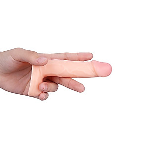 4 Inch Realistic Small Dildo,Beginner Anal Plug,Soft Anal Dildo with Curved Shaft and Balls,Adult Sex Toy Women Men Couples.Experience Multi-Purpose Mini Style(Flesh)