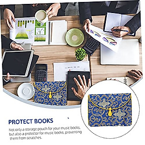 STOBAZA 2pcs Pocket Covers Style Tote Pouch Bags Container Embroidery Wrap Holder Bible Pattern Makeup Carrier Supplies Print Book Confucian Zen Envelope Ethnic Portable Classic Case