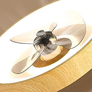 Stepless Dimming Flush Mount Ceiling Fans Lights, Modern Low Profile Bladeless LED Ceiling Fan Lights, with 6-Level Wind Speed Flush Mount Ceiling Light, for Small Room, Bedroom, Living Room ( Color :