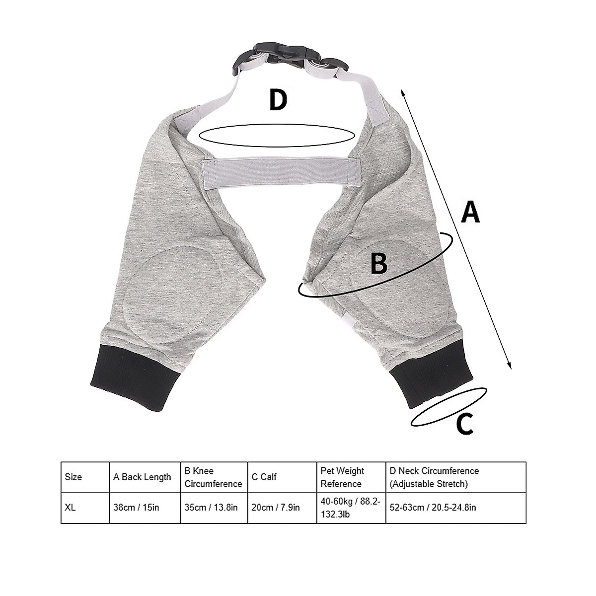 Dog Leg Joint Sleeve, Joint Warming Pet Recovery Sleeve Soft Padded Dog Elbow Protector for Small Medium Large Dogs (XL)