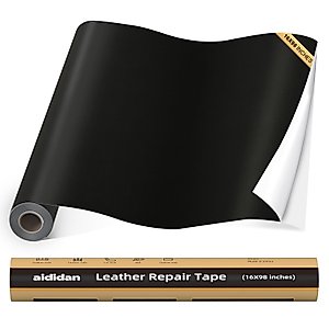 aididan Leather Repair Patch,Leather Repair Tape,Black 98×16 Inch Furniture Self Adhesive Leather Couch Patch Vinyl Repair Kit for Sofas,Handbags,Car Seats,Office Seats,Leather Goods Trim Tape.