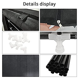 UDEAR Portable Wardrobe Shoe Rack Bundle,Closet Clothes Organizer with 6 Storage Shelves, 2 Hanging Sections and 4 Side Pockets,6-Tier Portable Free Standing Shoe Organizer,with Dustproof Cover,Black