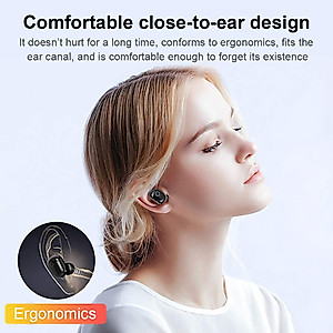 SLuB Wireless Earbuds, Bluetooth 5.0 Wireless Automatic Pairing Earphones,TWS Left and Right Separation Earbuds, Remaining Power Display (with Charging Box)（Black）