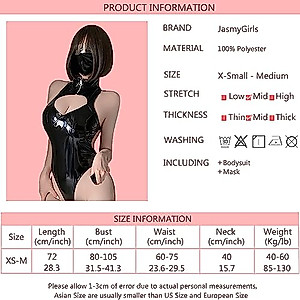 JasmyGirls Sexy Bunny Costume Halloween Cosplay Bodysuit Anime Cat Lingerie Goth Maid Outfit Luna Role Play Latex Leather Bodycon