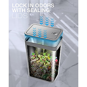 ITCPRL Bathroom Trash Can with Lid, 2 Pack 4 Gallons/15 Liters Garbage Can with Pop-Up Lid, Small Plastic Trash Can, Slim Trash Bin Waste Basket for Bathroom, Bedroom, Office, Living Room(Grey)