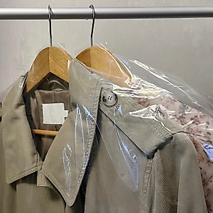 RINTATI Clear Plastic Garment Bags for Hanging Clothes,30 Pack 59inch Dry Cleaning Clothing Storage Cover Bags for Closet Storage, Home and Dry Cleaner.