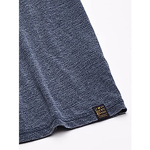 Lucky Brand Men's Venice Burnout Notch Neck Tee Shirt, American Navy, Medium