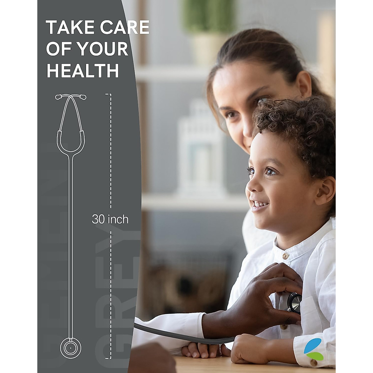 FriCARE Dual Head Stethoscope - Stethoscopes for Nurses, Medical Nursing Students, Paramedics/EMT/LVN/VNA Backup - FSA/HSA Eligible Estetoscopio, Haze Grey Tube, Stainless Steel Chestpiece