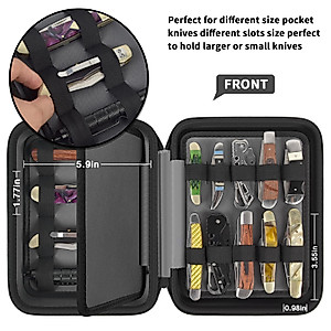 ANKHOH Pocket Knife Display Case, 24+ Folding Knife Collection Storage Organizer Holder, Small Knives Protector Box for Tactical/Hunting/Edc/Survival/Outdoor Mini Knife, Bag Only-Grey