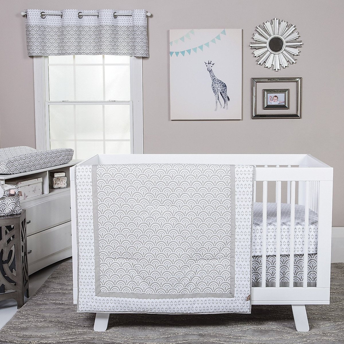 Trend Lab Art Deco 3 Piece Crib Bedding Set, Can Be Used As A Blanket Or A Playmat for Tummy Time, Includes Quilt, Fitted Crib Sheet and Skirt