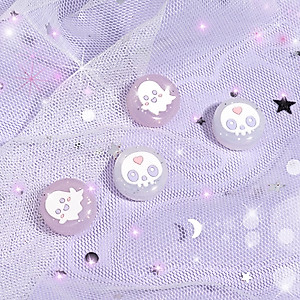 BelugaDesign Ghost Thumb Grips | Halloween Gothic Clear Jelly Glitter Joystick Grip Button Caps | Compatible with Nintendo Switch Standard Lite OLED