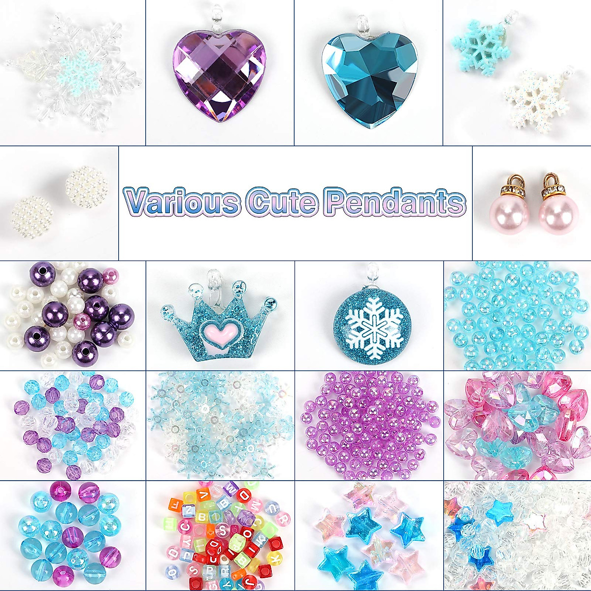 G.C Princess Bead Jewelry Making Kit Necklace Bracelet Ring Making Supplies Kids Creativity DIY Beading Kits Art and Craft kit Toy Gifts for 3 4 5 6 7 8 9 10+ Year Old Girls(with Heart Box)