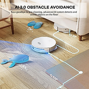 LYNKBEY M20 Pro Robot Vacuum and Mop Combo, Auto Mop Cleaning&Hot Air Drying, Self-Emptying&Refilling, Ultra Thin Robot Vacuum Cleaner, Compact Dock, 5000Pa Suction, AI Obstacle Avoidance, APP Control