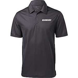 Ford Mustang Shelby Crest Pocket Print Textured Polo, Iron Grey 2XL