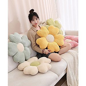 Skin-Friendly Plush Petal Throw Pillow. Soft and Comfortable, Fluffy and Full, meticulous Workmanship. (19inch, White 1)