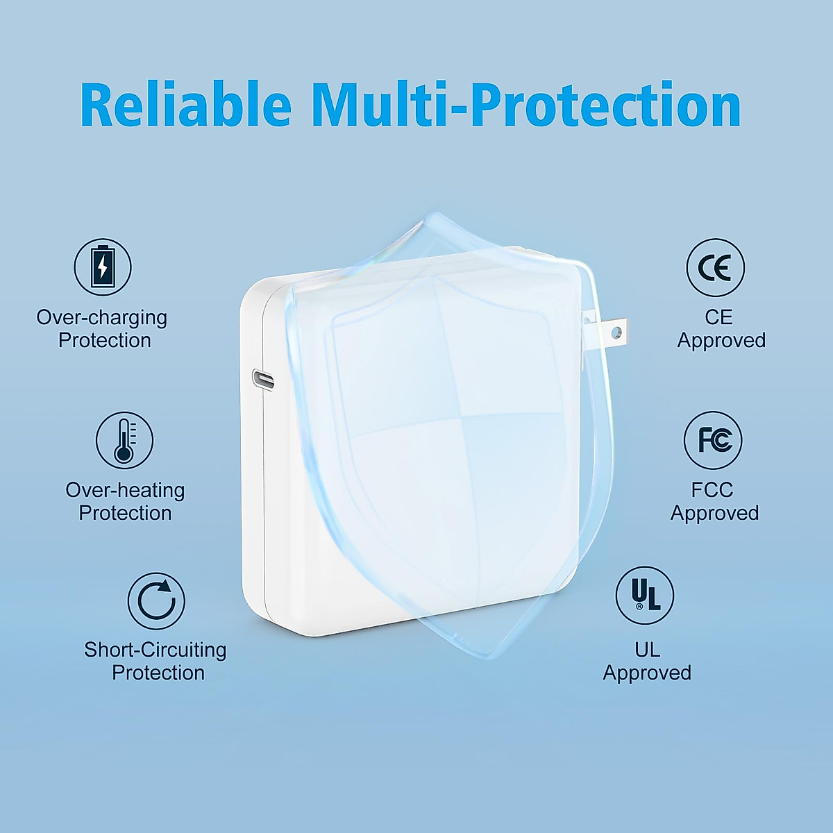 Charger for MacBook Pro 14 16 inch 2024 2023 2022 2021 M4 M3 M2 M1, M2 M3 MacBook Air 13 15 inch, 96W / 70W USB C Power Adapter, 6.6FT USB C to 3 Braided Cable LED, Powerful Connect, Original Quality