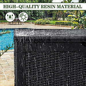 Greesum 100 Gallon Resin Patio Storage Box for Garden Tools, Outdoor Furniture Cushions, Pool Supplies, Black