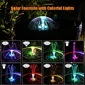 AISITIN 3.5W LED Solar Bird Bath Fountains Upgraded, Solar Fountain with 8 Nozzles, 3000 Battery & 3 Brackets, Floating Solar Powered Water Pump for Garden, Pond, Bird Bath and Pool