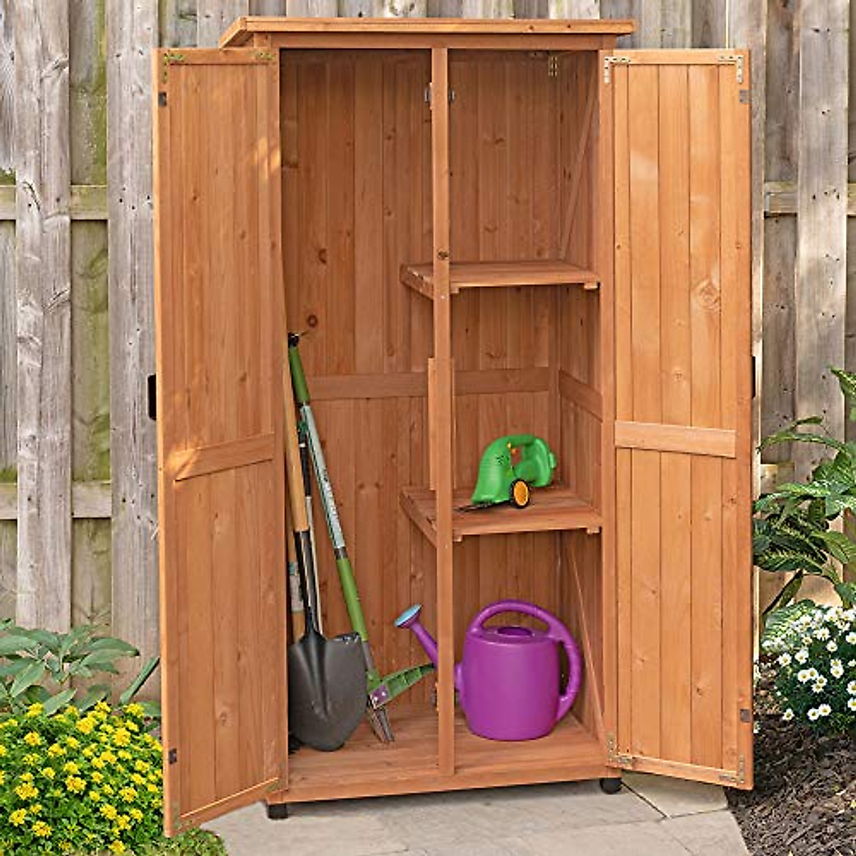 Leisure Season VSS3005-W Vertical Storage-Sheds, Medium Brown