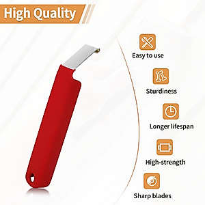 Vinyl Siding Removal Tool Fits for Reattach Siding Repair, Steel Blade Siding Zip Tool Extra Long Non-Slip Grip Handle（Red）