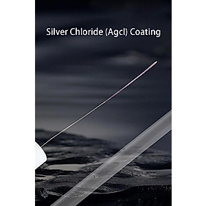 CAULYS Silver Chloride Silver Reference Electrode, Ag/Agcl Reference Electrode, 1 Pcs Silver Silver Chloride Electrode (Diameter 4mmX50mm Length)